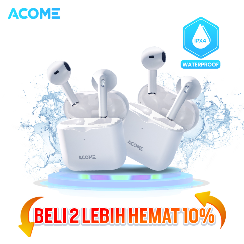 Acome TWS Bluetooth 5.3 Headset Earphone IPX4 Waterproof 3 Gram Ultra ...