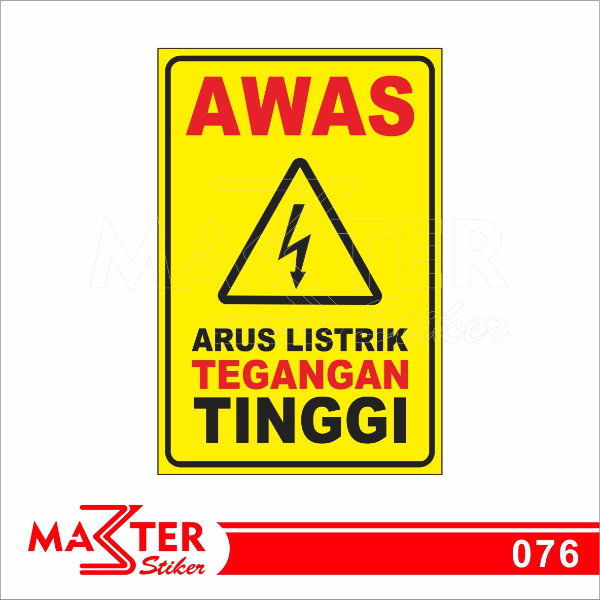 076 - Stiker Awas Listrik Tegangan Tinggi, Sticker Vinyl, Tahan Air ...
