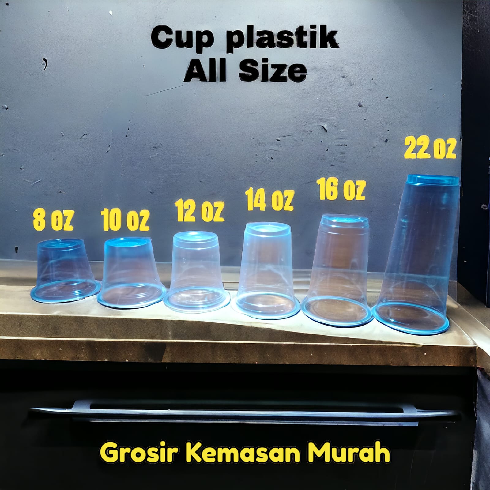 (semua ukuran) Gelas Cup Plastik Datar / gelas dawet / gelas es teh ...