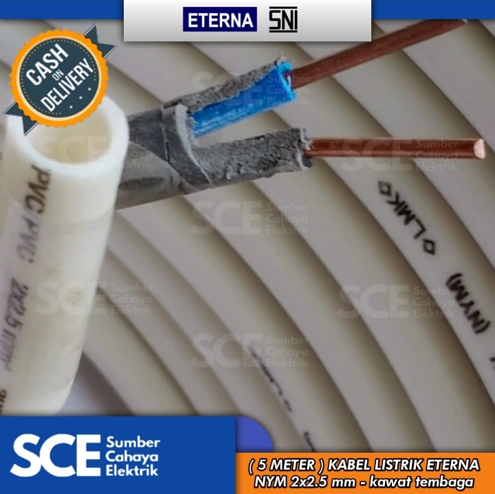( 5 METER ) KABEL LISTRIK ETERNA NYM 2x2.5 mm - KAWAT TEMBAGA | Lazada Indonesia