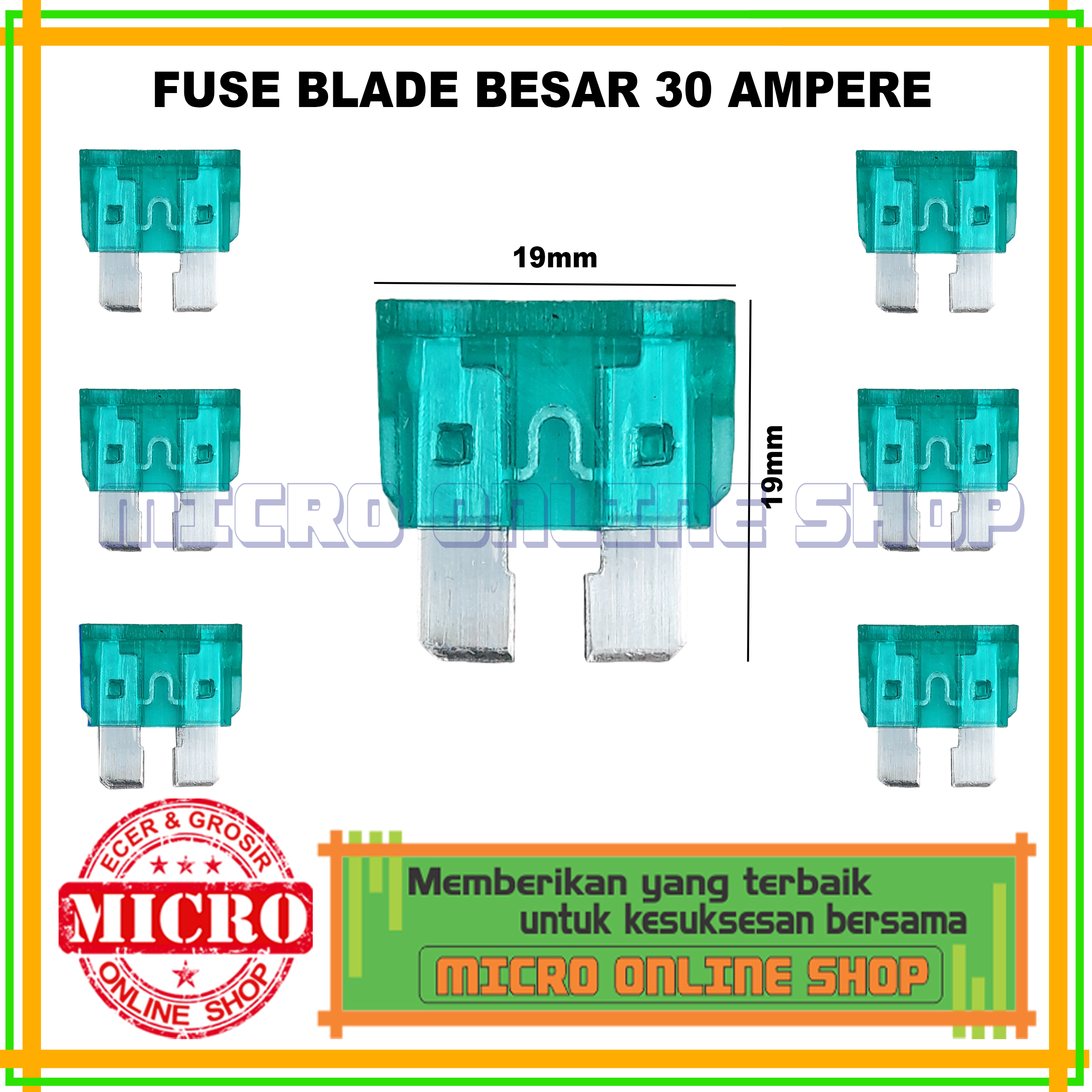 PAKET 10 PCS Fuse Blade Besar 30 Ampere 30A 30 A Fuse Tancap Sikring ...