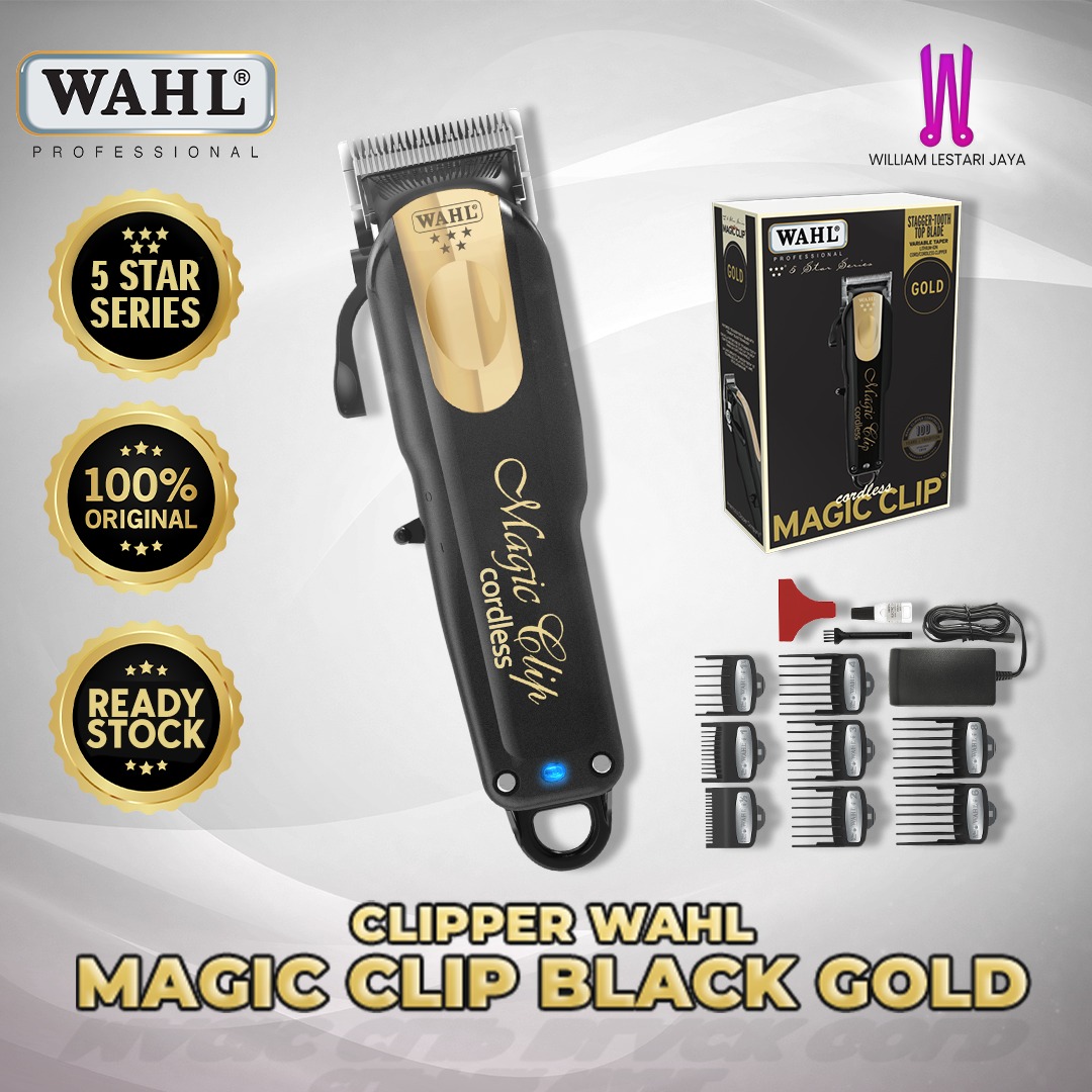 Clipper Rambut Wahl Magic Clip Cordless Black Gold Series | Lazada ...