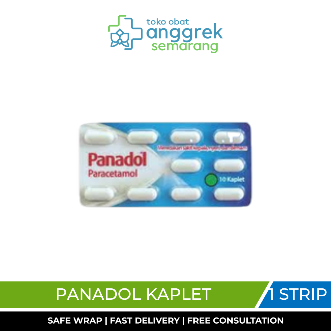 PANADOL KAPLET STRIP 10 TAB/MEREDAKAN NYERI/PANAS/PUSING/MERIANG ...