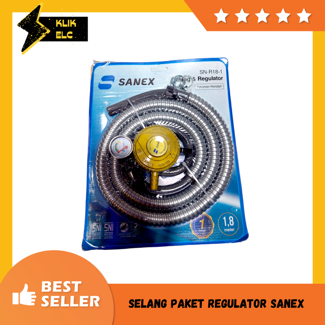 SELANG PAKET REGULATOR GAS SANEX / REGULATOR KEPALA BESAR / SELANG ...