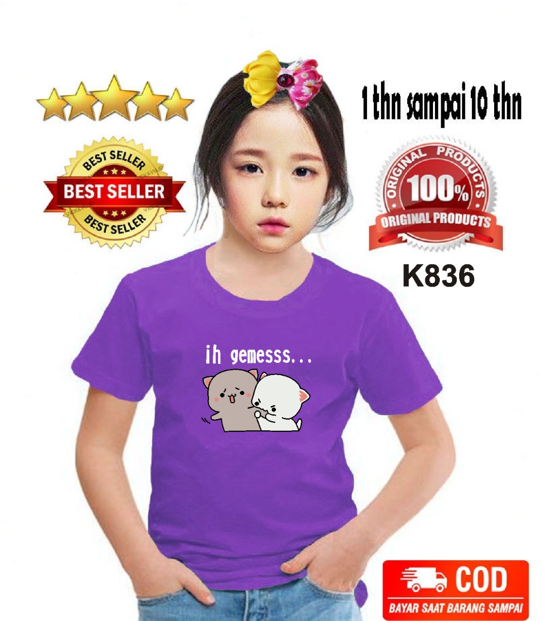 Mega Kids Promo.Kaos Anak Anak Perempuan/Atasan Anak Perempuan/Baju Anak Terkini Umur 1 Tahun ...