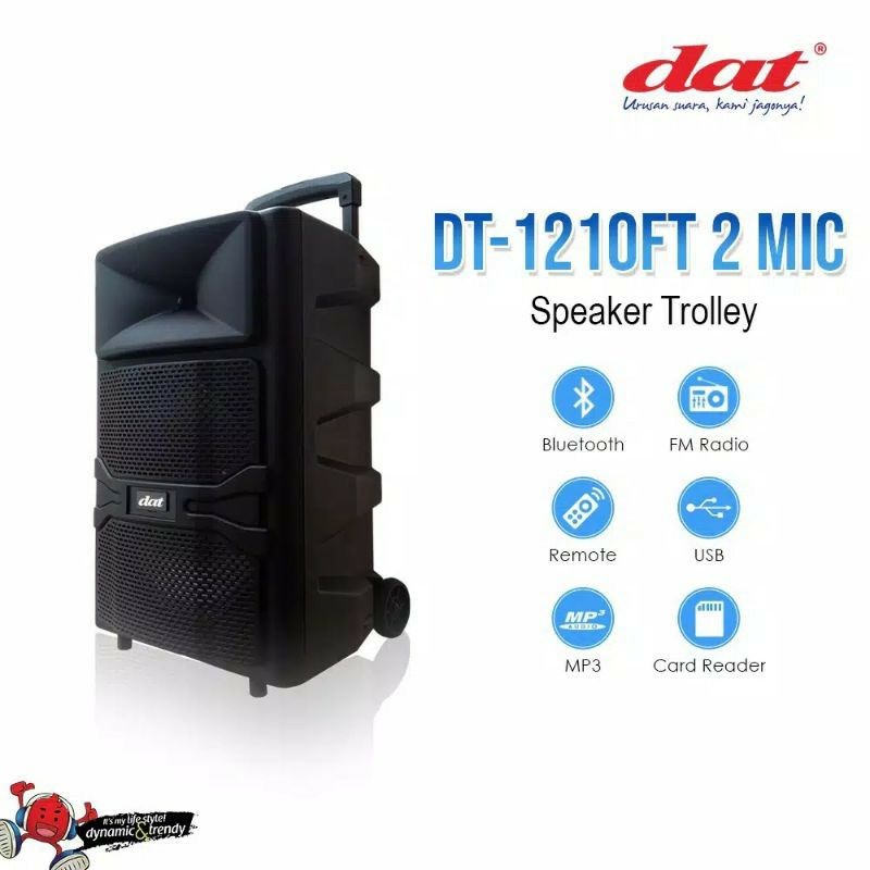 DAT DT 1210FT SPEAKER AKTIF 12 INCH PORTABLE | Lazada Indonesia