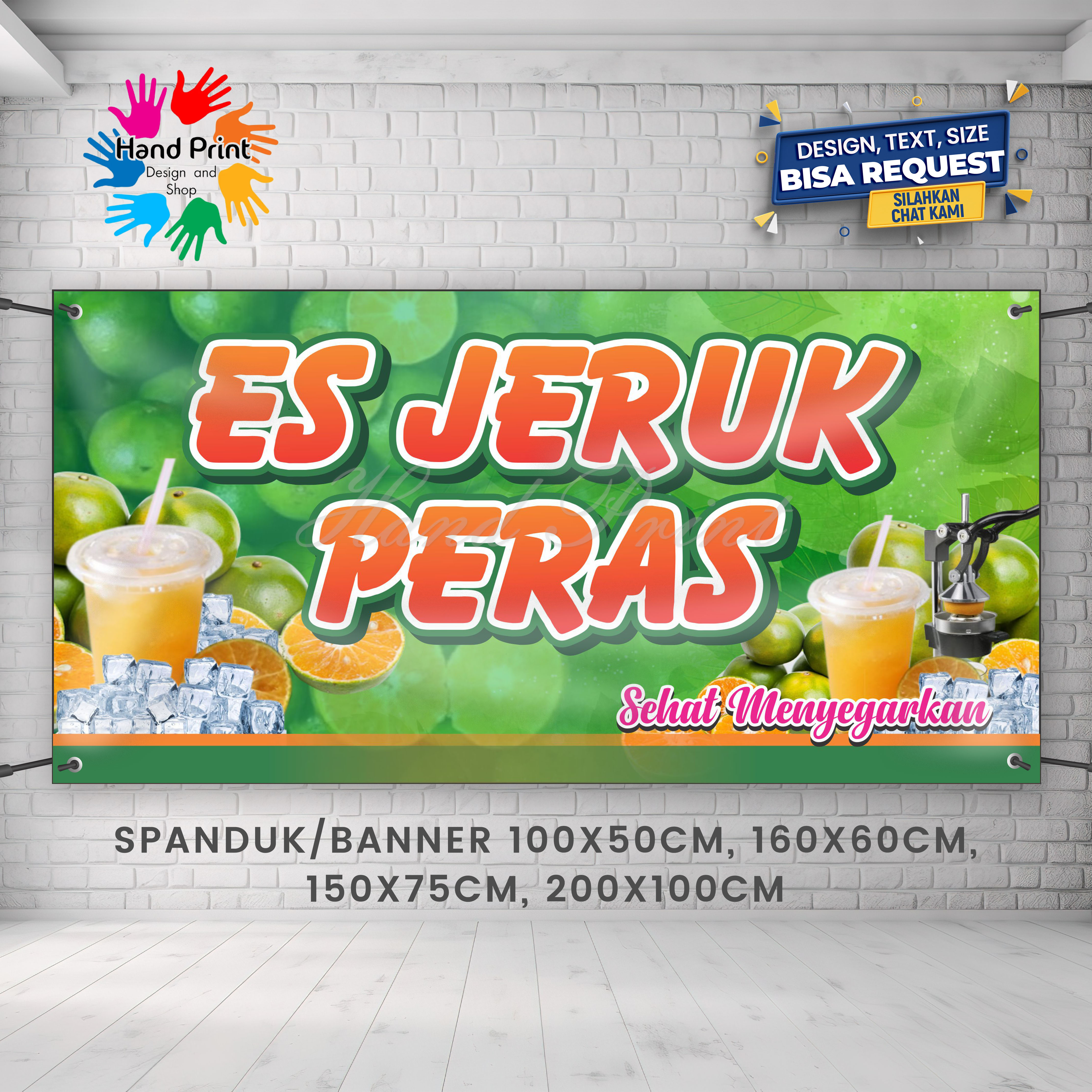 Spanduk Banner MMT Es Jagung Mozarella Es Jus Buah Es Jeruk Peras Pop ...