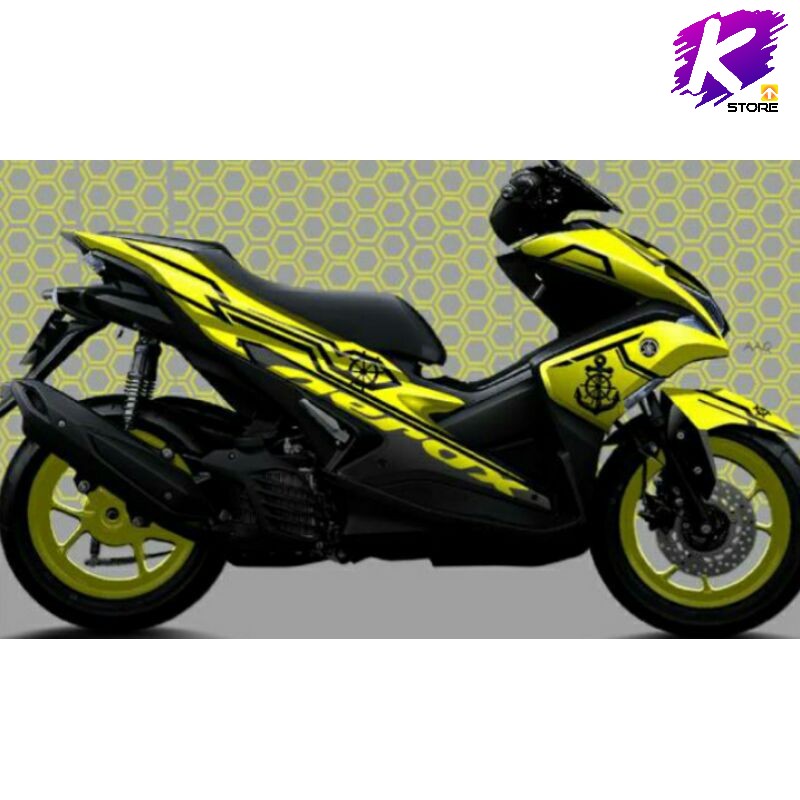 decal aerox kuning variasi jangkar full warna kuning | Lazada Indonesia