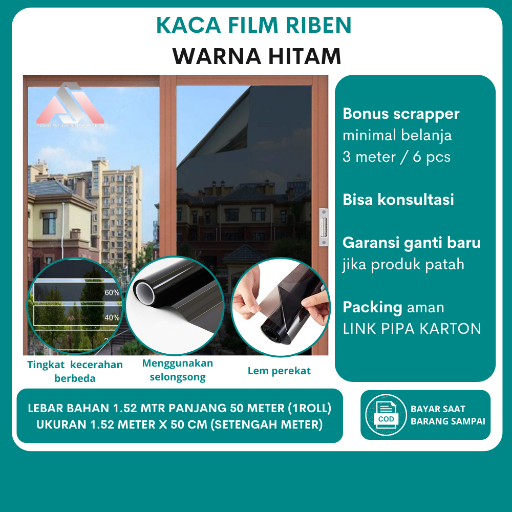 Sticker Stiker Kaca Film Hitam Riben Jendela Cermin Kacafilm Wallpaper ...