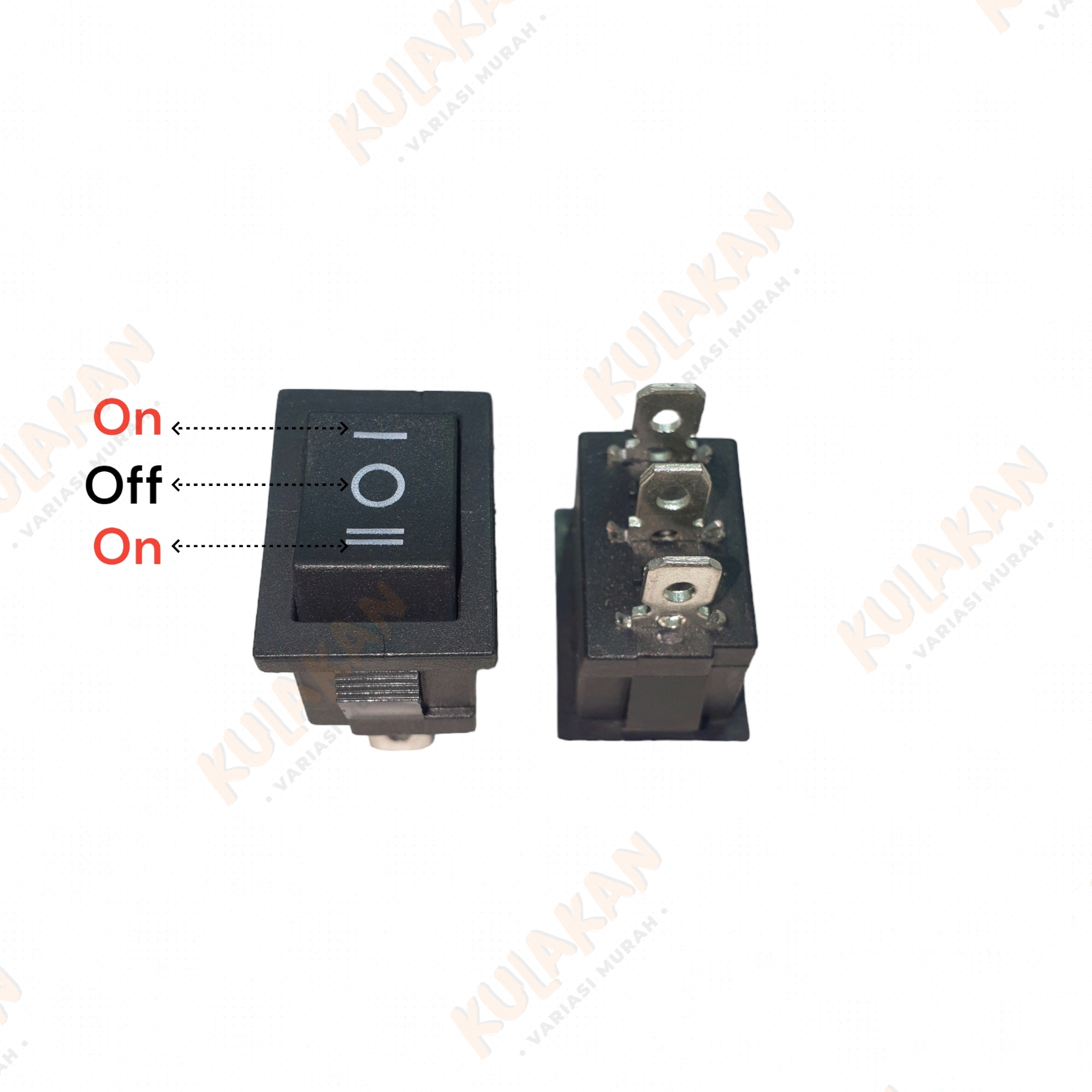 Saklar Rocker Switch Karaoke 3 Pin Kaki ON OFF ON Tambahan Lampu Tembak ...