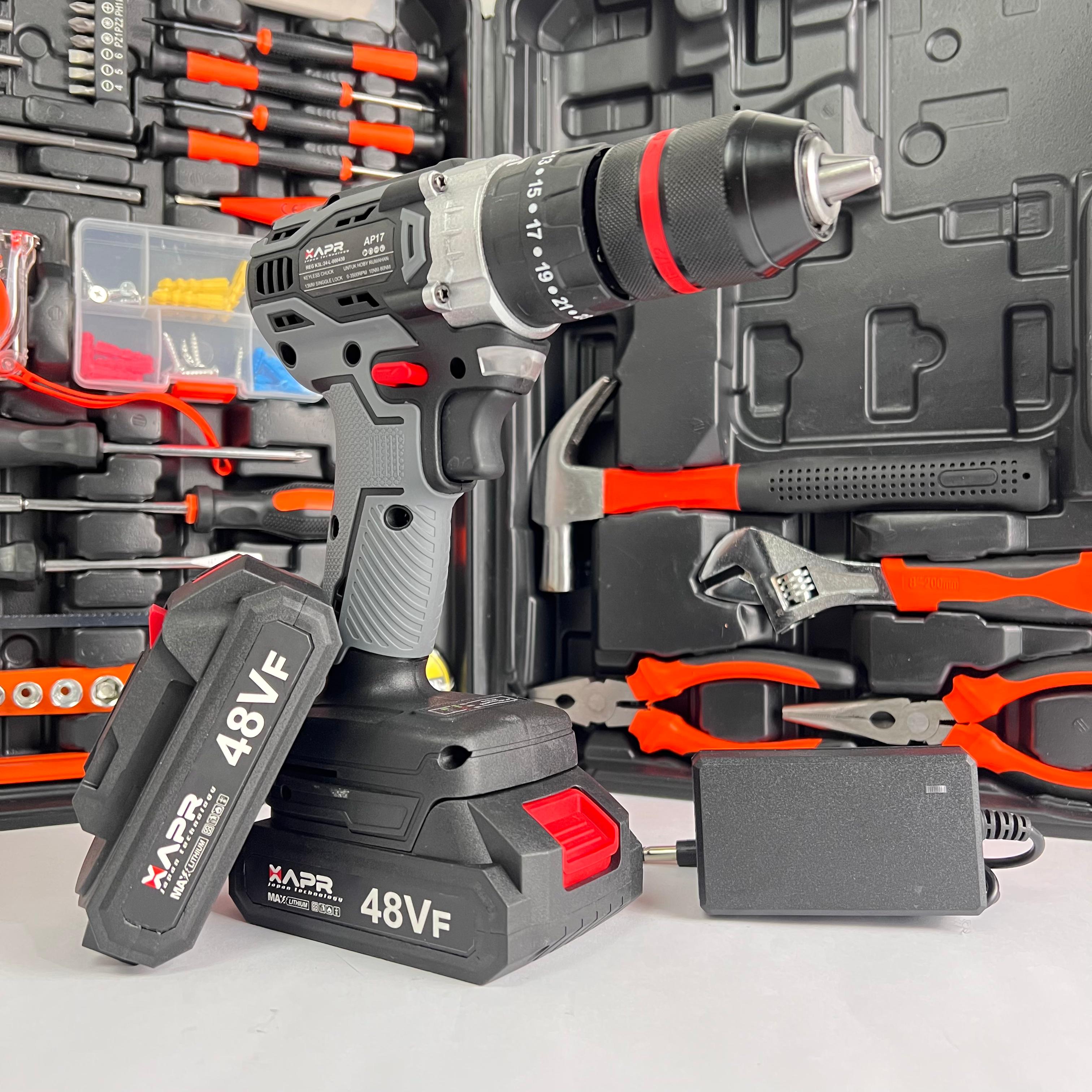 BOR CORDLESS APR japan Garansi Resmi AP17 48V 13MM chuck besi impact ...