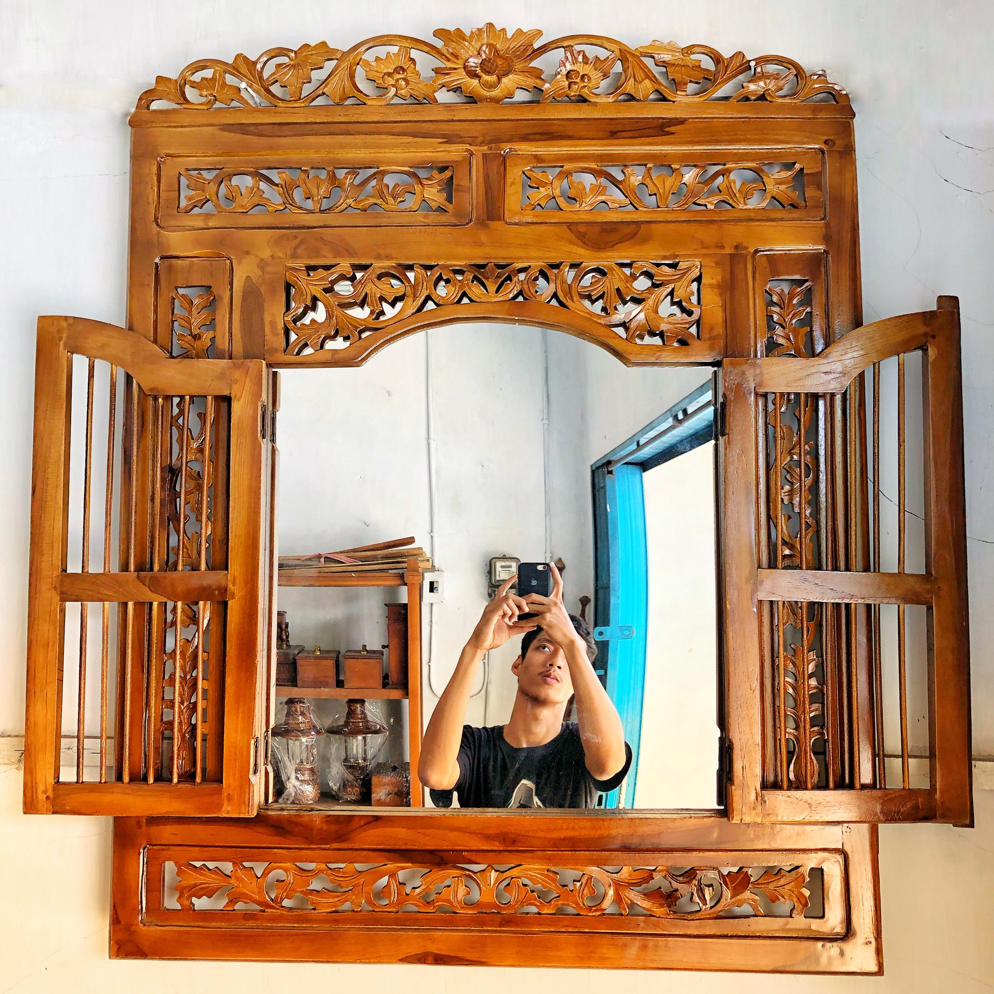 jendela Krepyak jati ukir dinding 100x80 | Lazada Indonesia