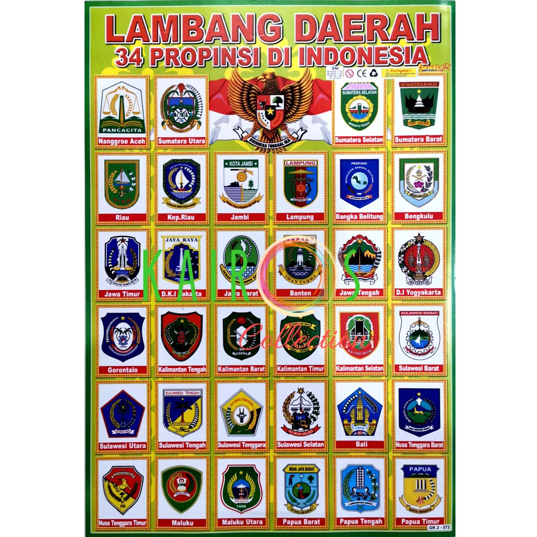 Poster Lambang Daerah 34 Propinsi Di Indonesia | Lazada Indonesia