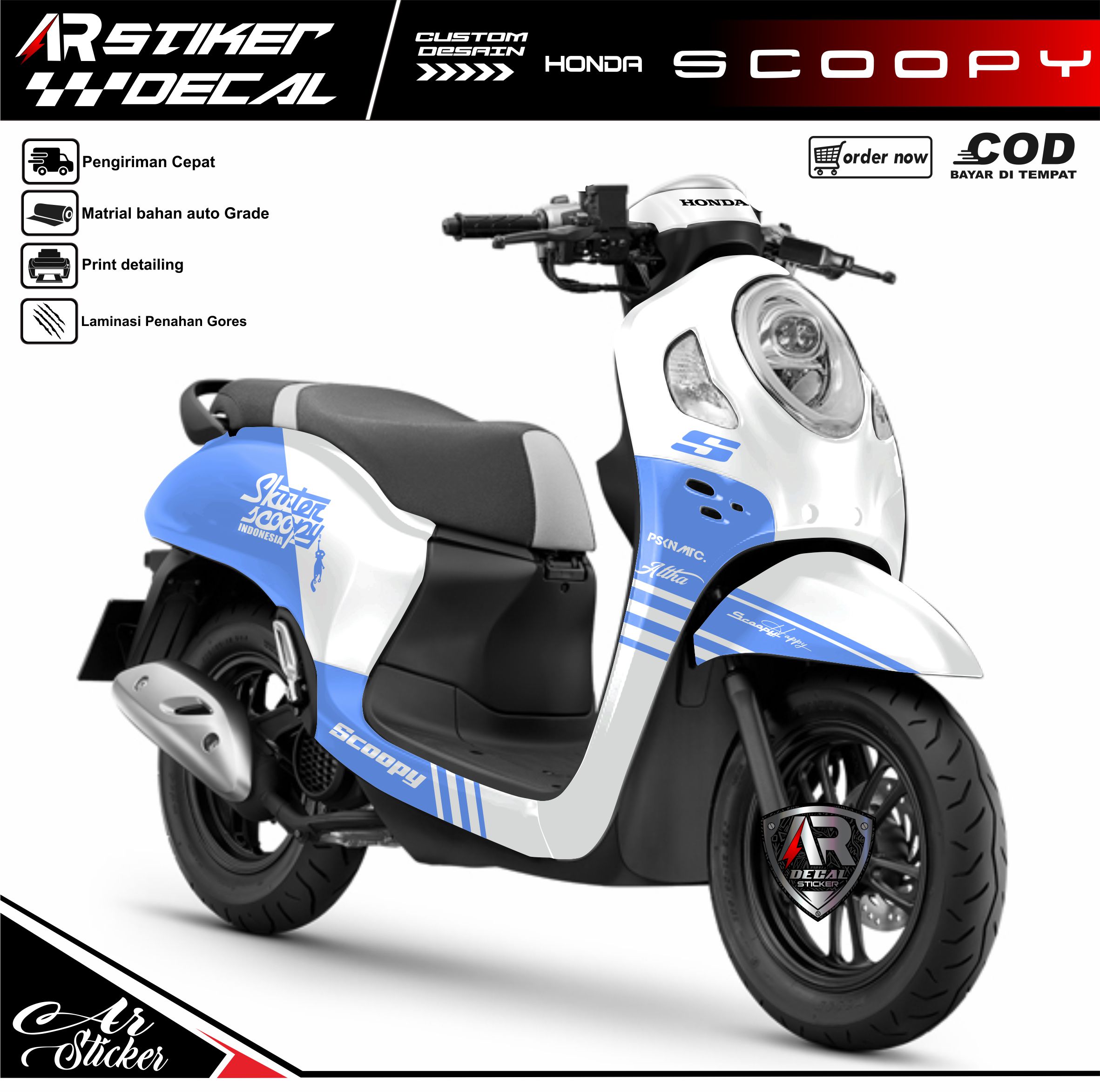 Decal Honda Scoopy FI 2021-2023 Stiker Fullbody Scoopy 2013-2016, 2017 ...