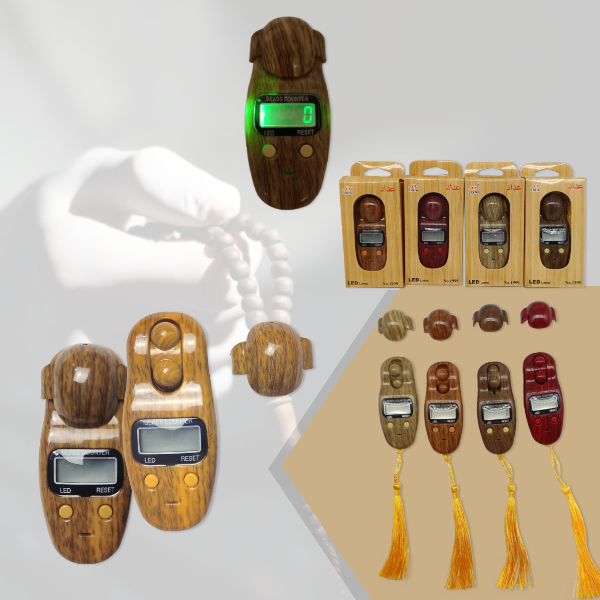 BW-C383 Tasbih Digital Kayu / Tasbih Digital Premium Mini Tally Counter / Alat Hitung Tasbeh ...