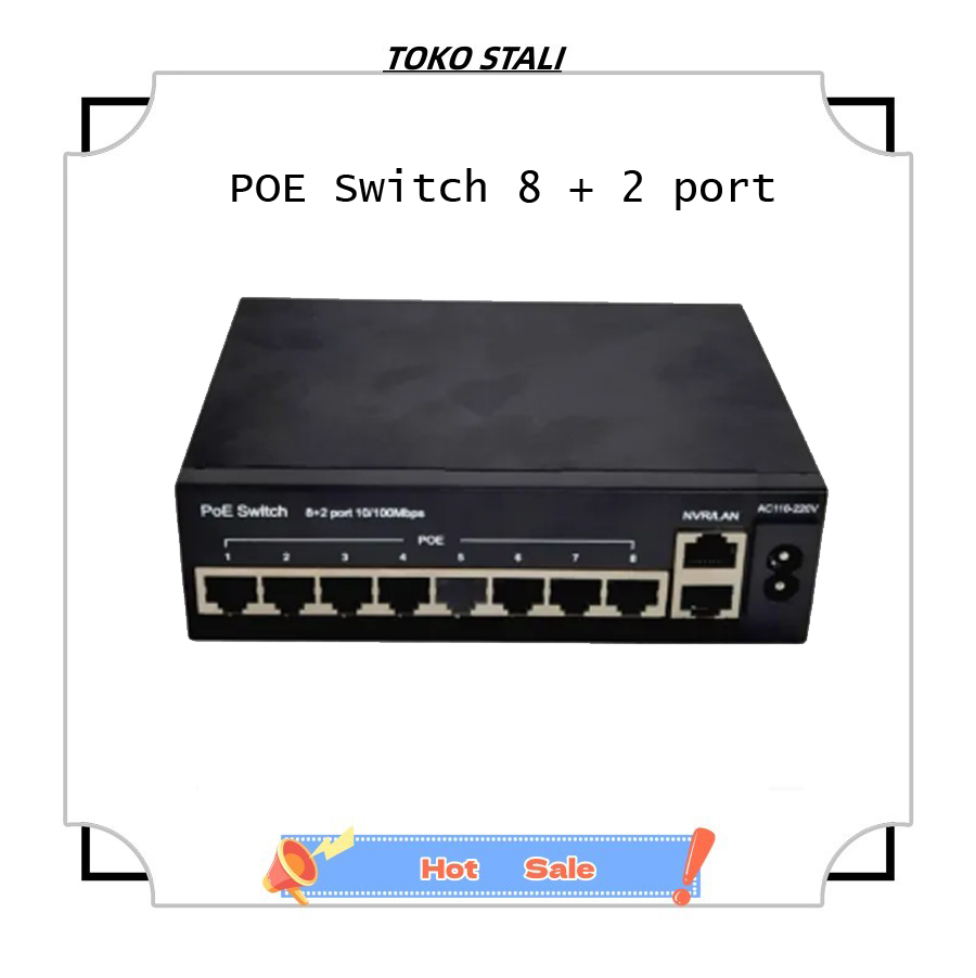 poe switch 8 + 2 ch port power over ethernet poe network switch ...