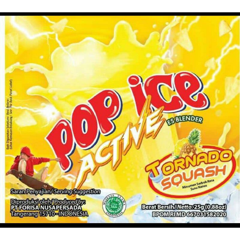 POP ICE ACTIVE Tornado Squash/ Thunder Choco Malt Renceng Isi 10 ...