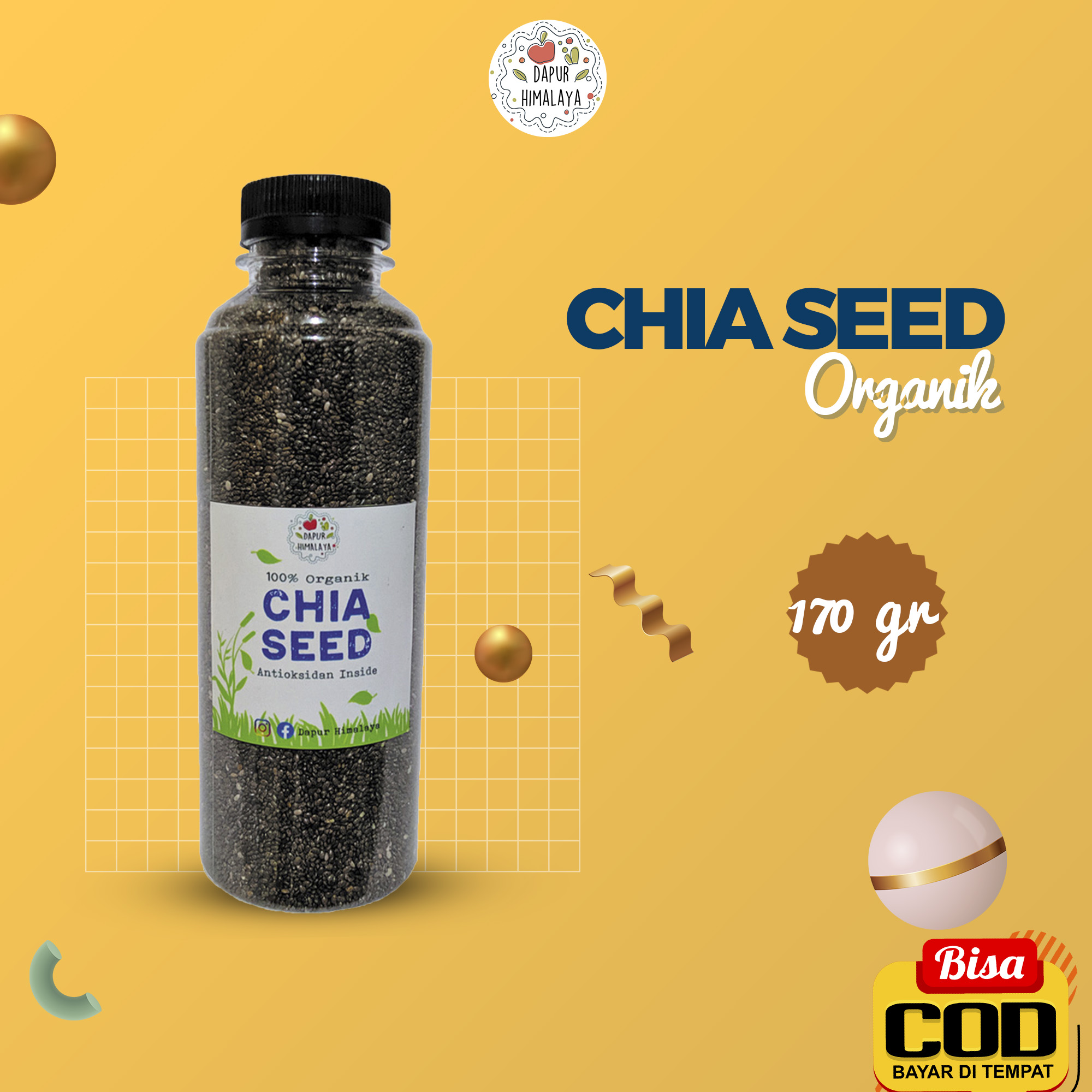 CHIA SEED 170 G ORGANIK MEKSIKO / CIA SEED ORGANIC MEKSICO HITAM / CHIA SEEDS ASLI / CIA SEEDS ...