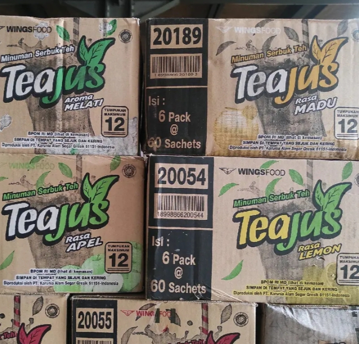 1 DUS Minuman Serbuk Tea Jus Gula Batu/Melati/Lemon/Apel/Madu/Mix ...