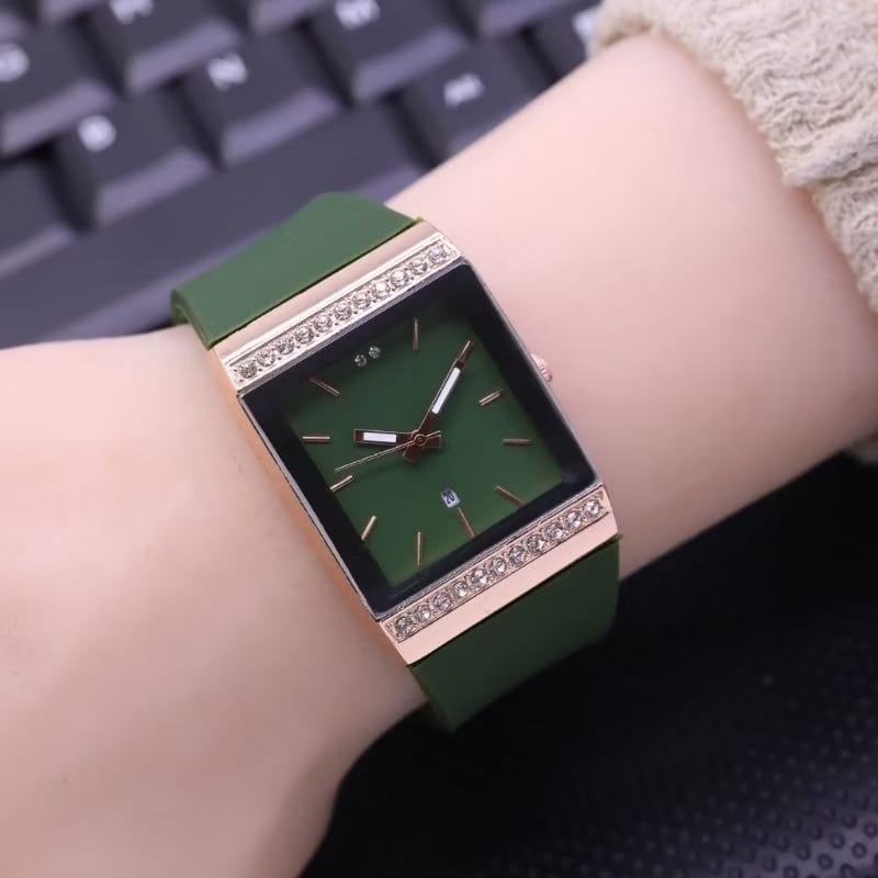 JAM TANGAN RUBBER CEWE KEKINIAN ADA TANGGALNYA AKTIF UNTUK WANITA ...