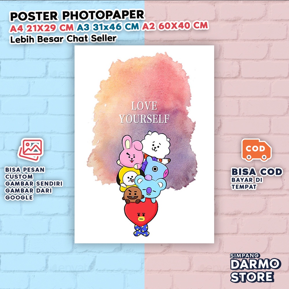 Poster BT21 KOYA RM RJ Jin SHOOKY Suga MANG J-Hope CHIMMY Jimin TATA V ...