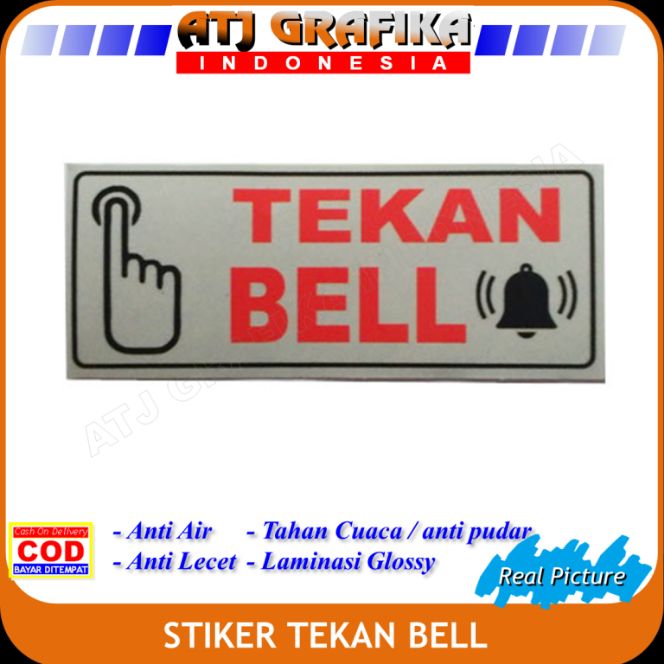 Stiker tekan bell pintu dering alarm bunyi bell pintu toko kantor rumah ...