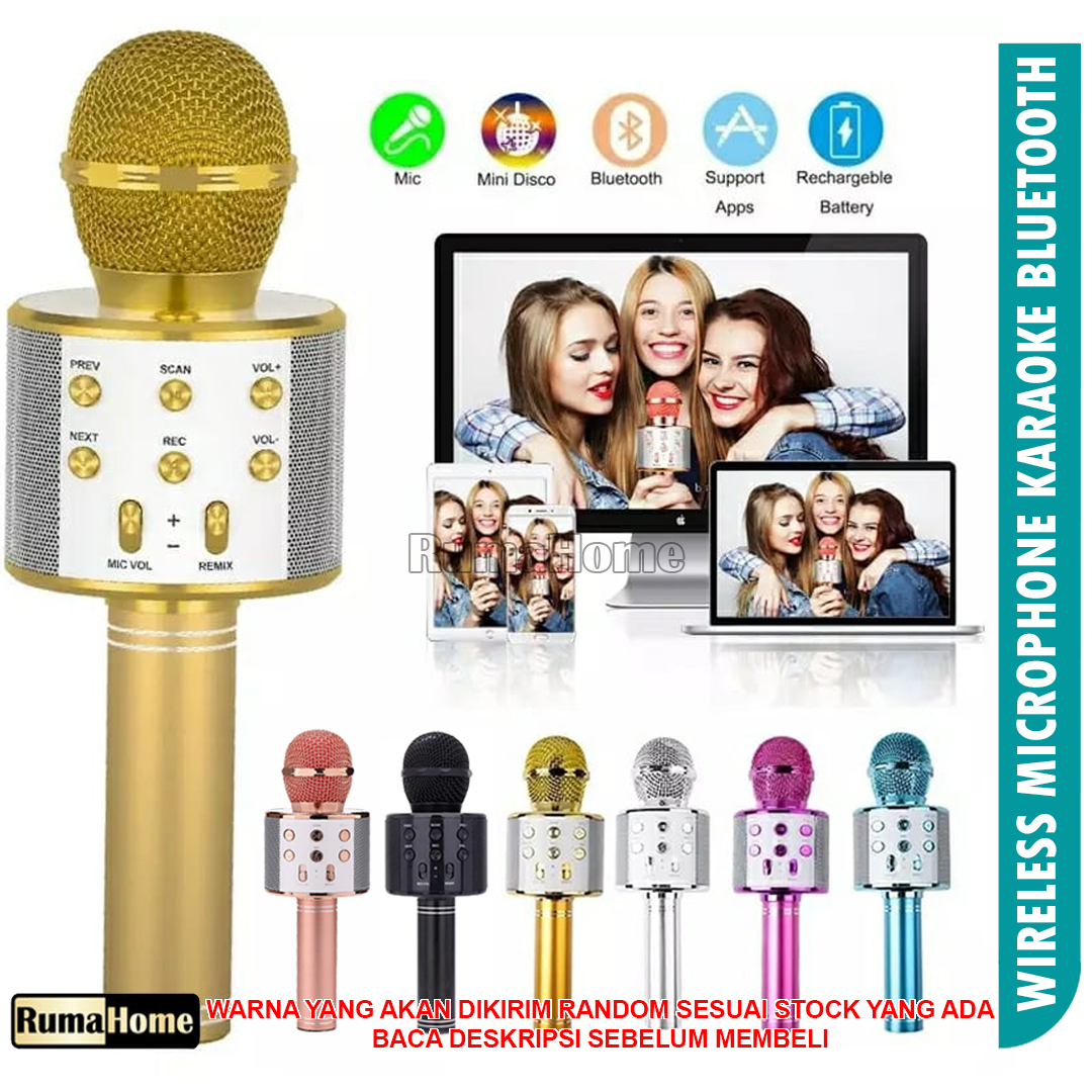 Mic Bluetooth WS-858 / Smule Wireless Karaoke Portable / WARNA RANDOM | Lazada Indonesia