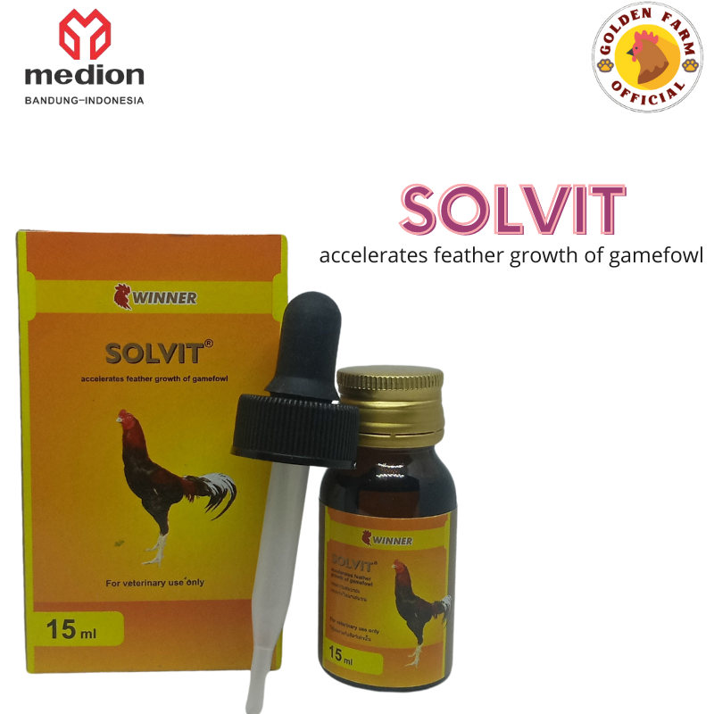 Solvit Laga 15 ml Winner Vitamin Ayam Laga Rontok Bulu Anti Stress Daya tahan tubuh ayam aduan ...