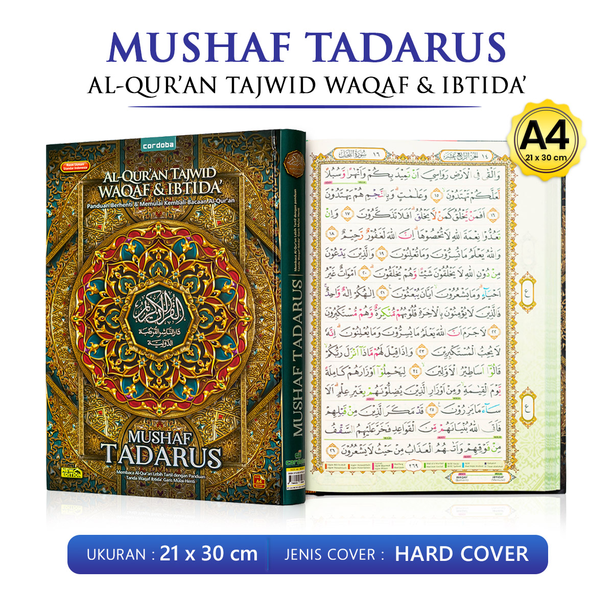 Al Quran Mushaf Tadarus A4 Besar Alquran Waqaf Ibtida Panduan Berhenti ...
