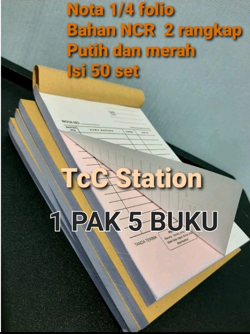 1 PAK 5 BUKU Bon Nota Kontan Isi 50 set 2 Ply 2 Rangkap Bahan Carbon ...
