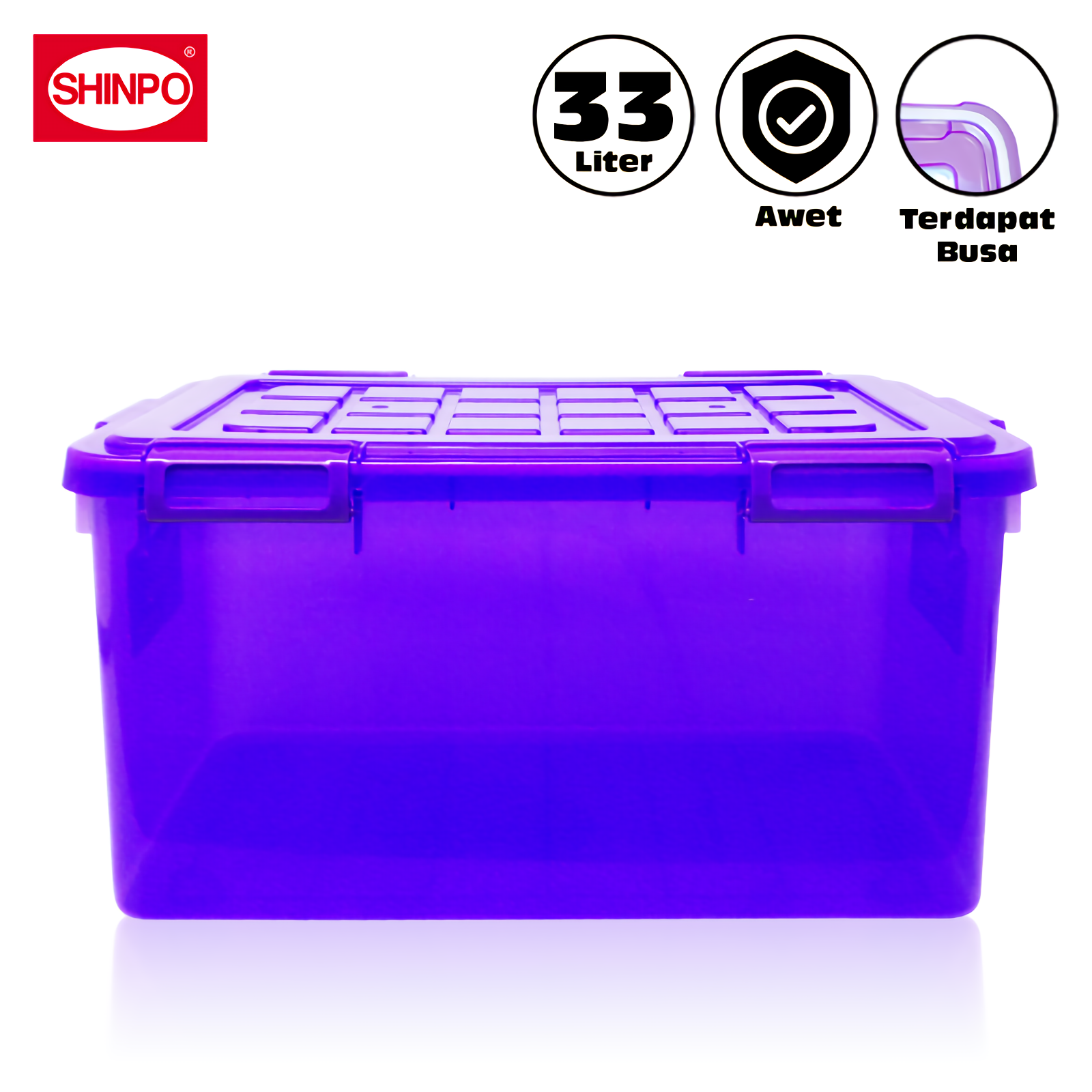 SHINPO Kotak Penyimpanan Kontainer Plastik 33 L Organizer Storage Innov ...