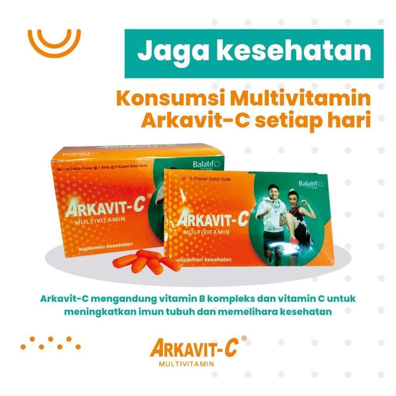 Arkavit-C / 6 kap Multivitamin dan Mineral spt Caviplex Enervon C strip ...