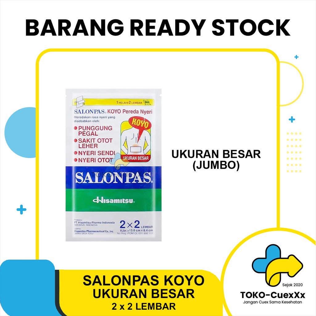 SALONPAS KOYO JUMBO 1 SACHET 4 LEMBAR-PEREDA PEGAL NYERI OTOT & SENDI ...