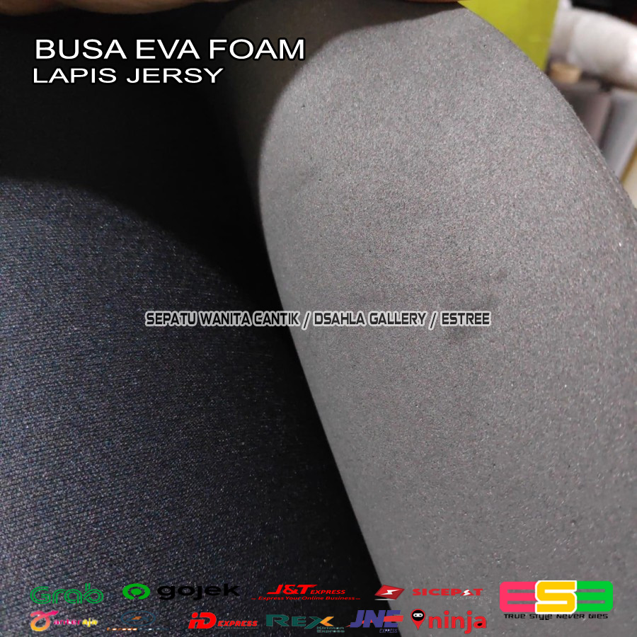 Busa Eva Foam Lapis Kain Jersy 2 mm Busa Teri harga Permeter - Hitam ...