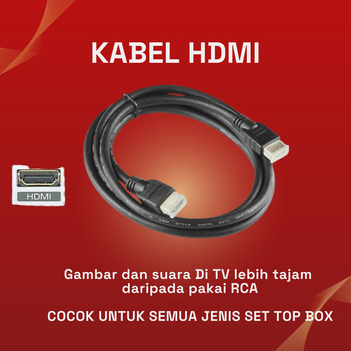 KABEL HDMI 1 METER SET TOP BOX TV DIGITAL gambar tajam | Lazada Indonesia