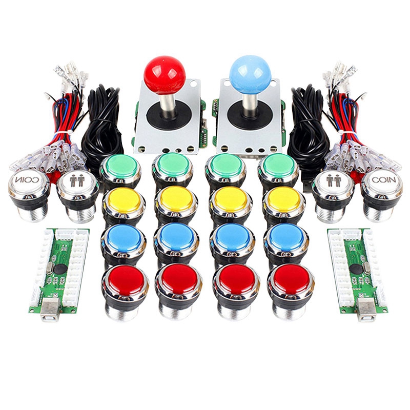 Arcade DIY Kit Parts 2 Players USB Encoder to PC Games Joystick ...