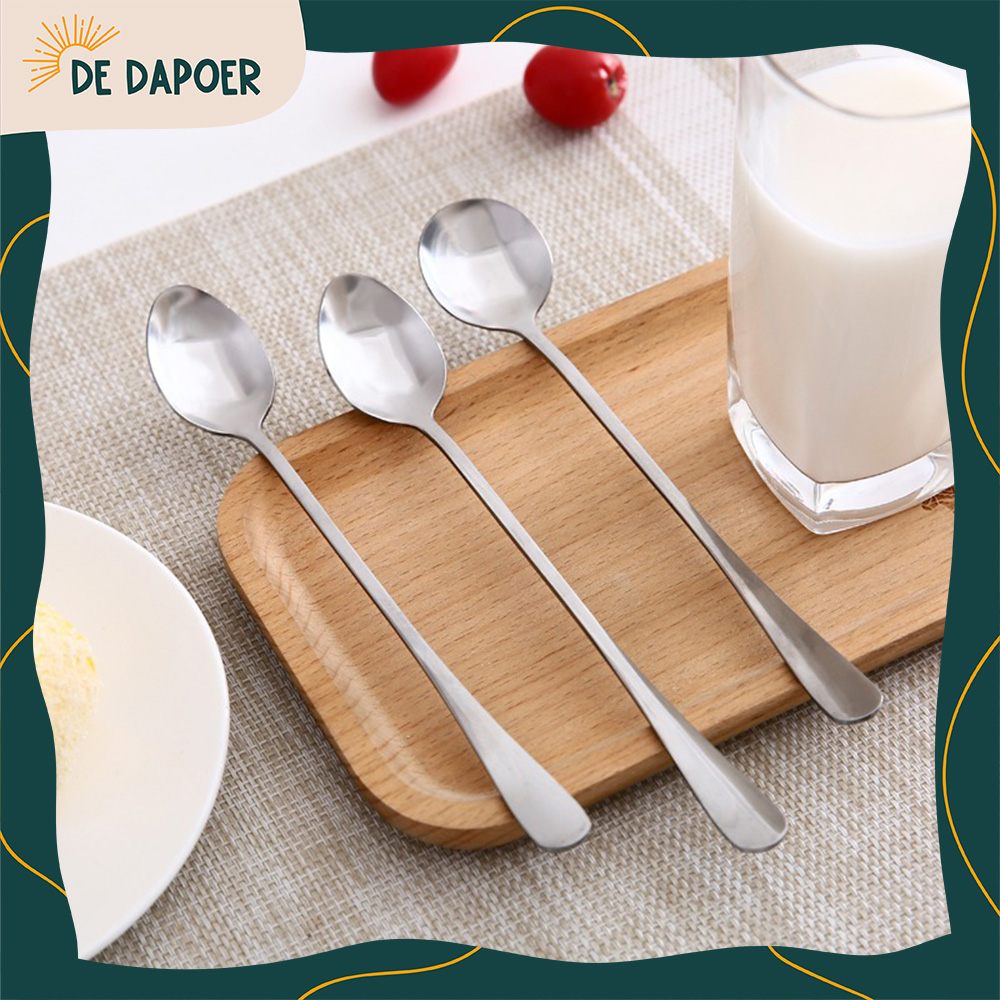 Sendok Pengaduk Teh Kopi Gagang Panjang Korean Oval Dessert Spoon ...