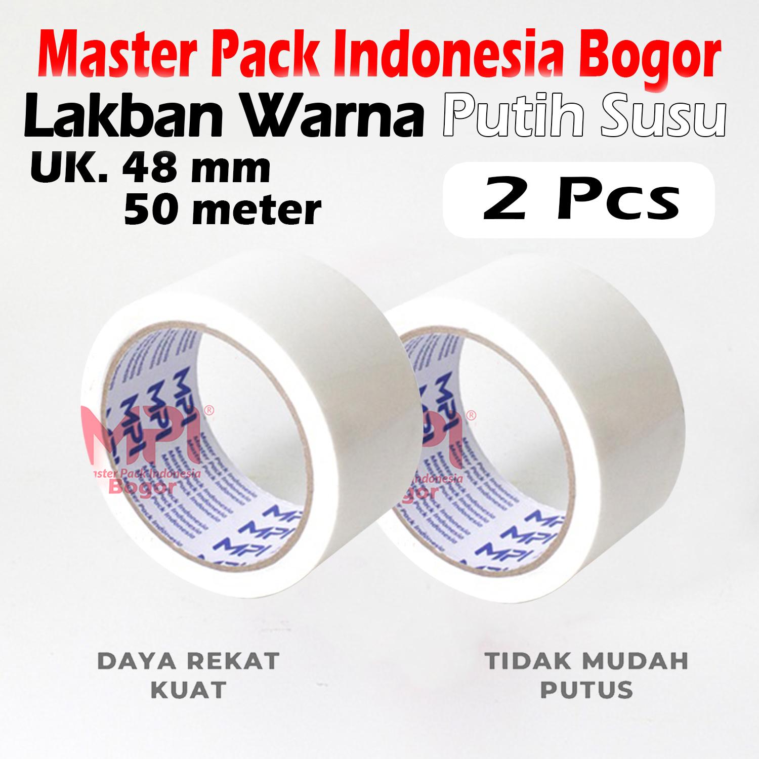2 PCS - Lakban Warna Putih Susu 48 mm x 50 Meter - Lakban Warna Master ...