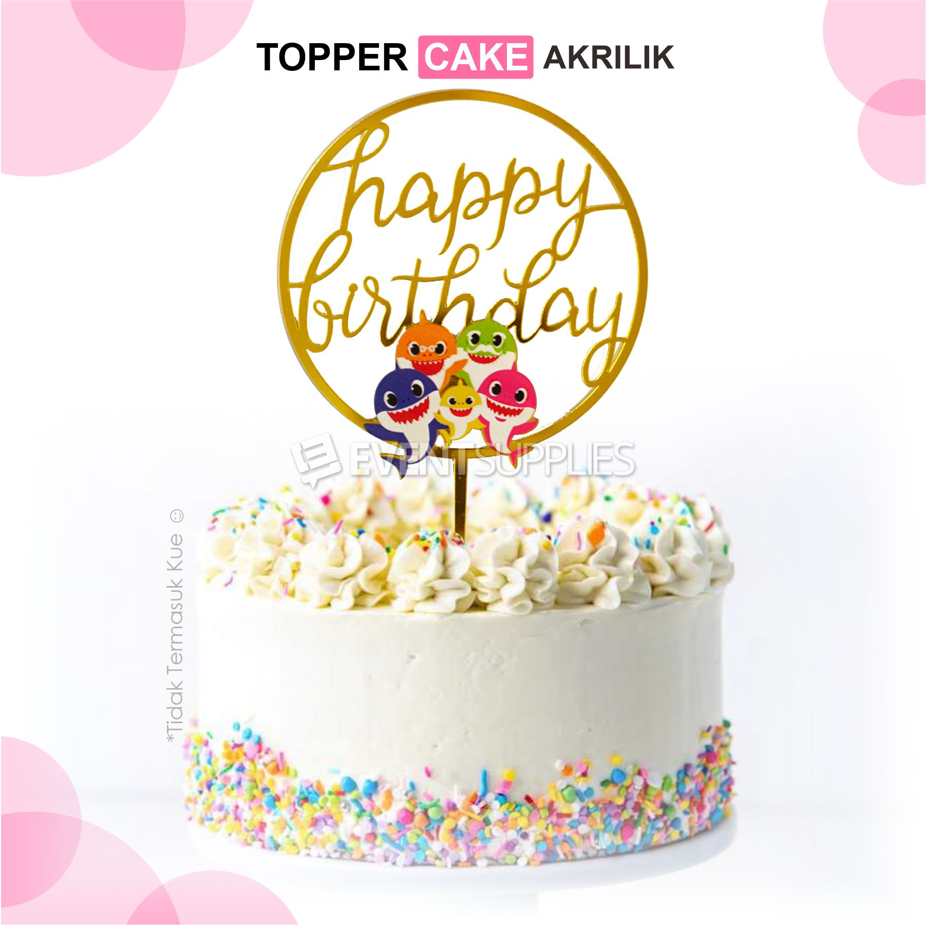 Topper Cake Kue/Roti/Ulang Tahun Akrilik Topping Hiasan Happy Birtdhay ...