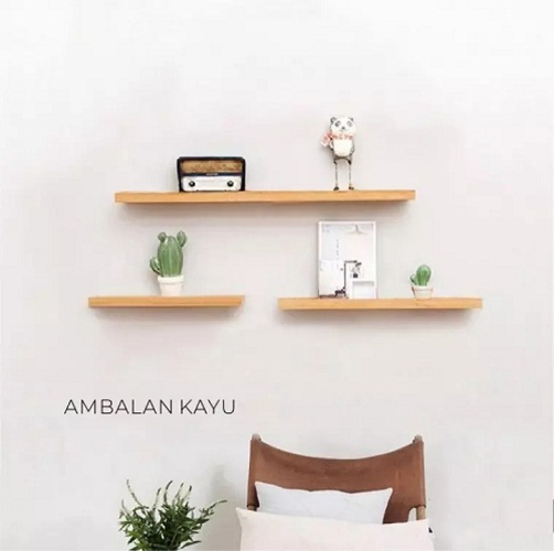Rak hiasan dinding tempel tembok 3 susun minimalis | Lazada Indonesia