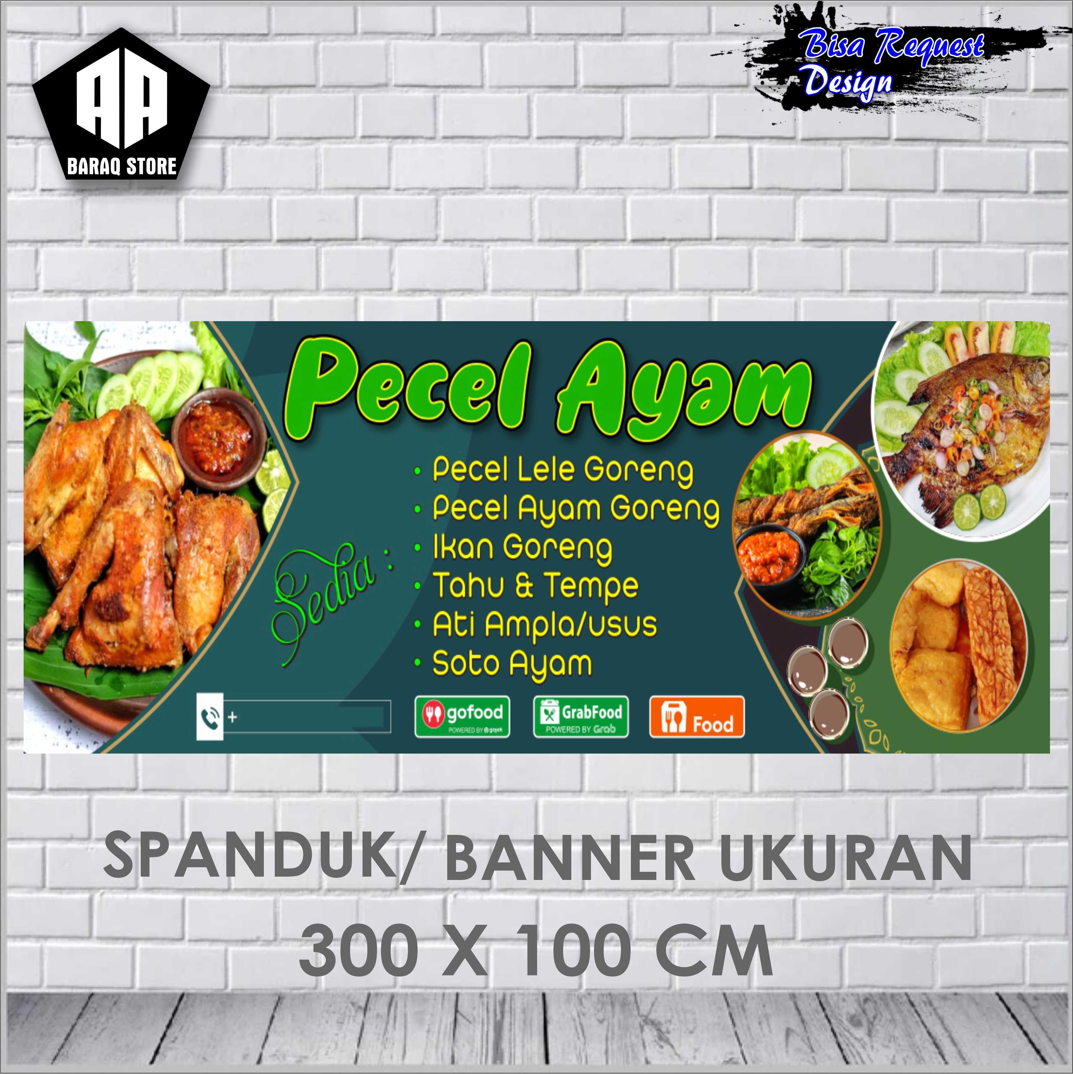 Cetak Banner Cetak Spanduk PECEL AYAM DESAIN macam macam UKURAN 300X100 ...