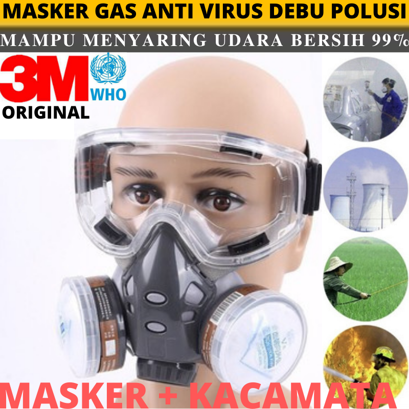 BELANJA TERMURAH Masker Gas Respirator & Kacamata Anti Virus Debu ...