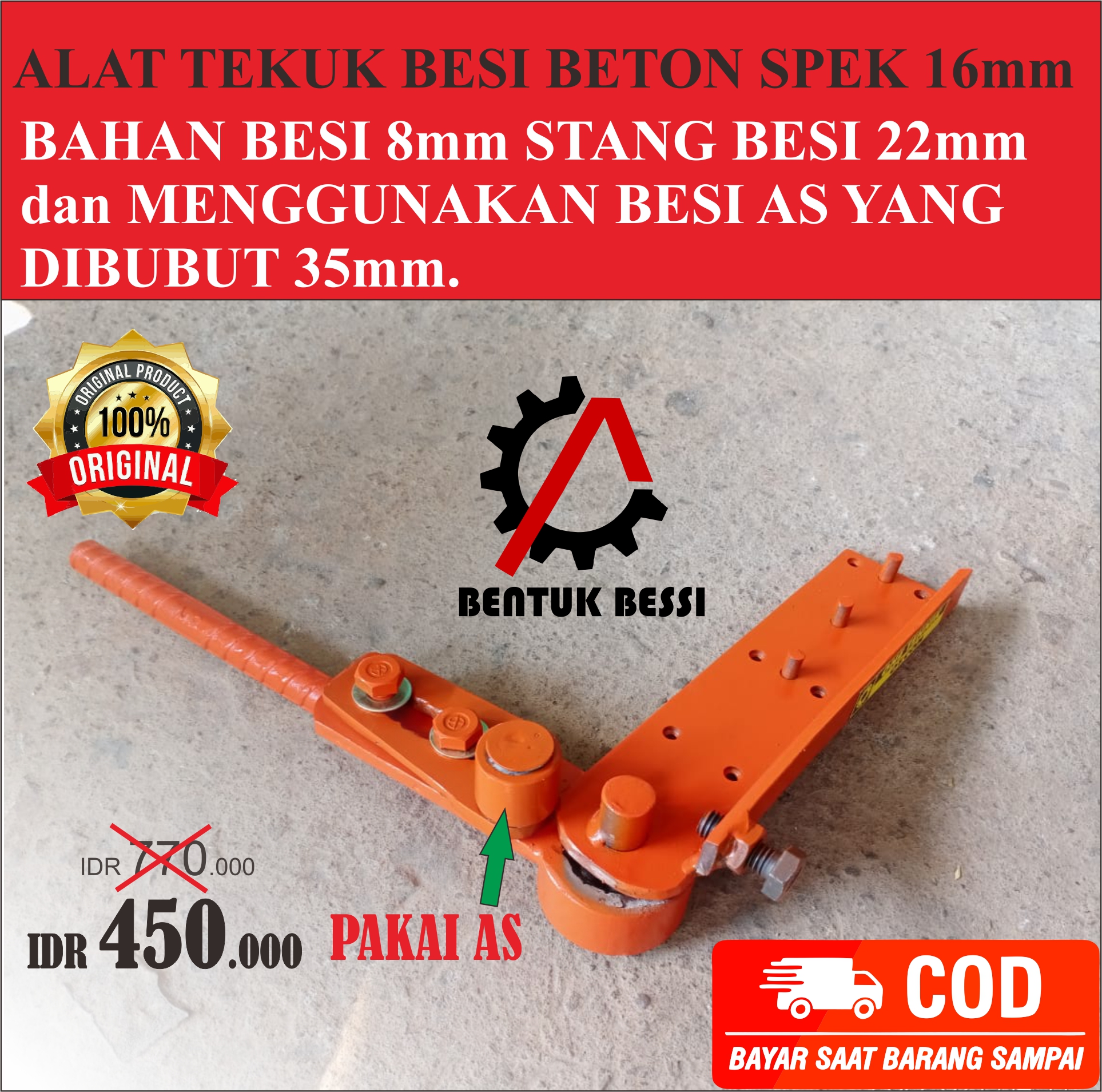 [ TERLARIS ] Alat Tekuk Besi Beton Penekuk Besi Beton Plat Strip Besi ...