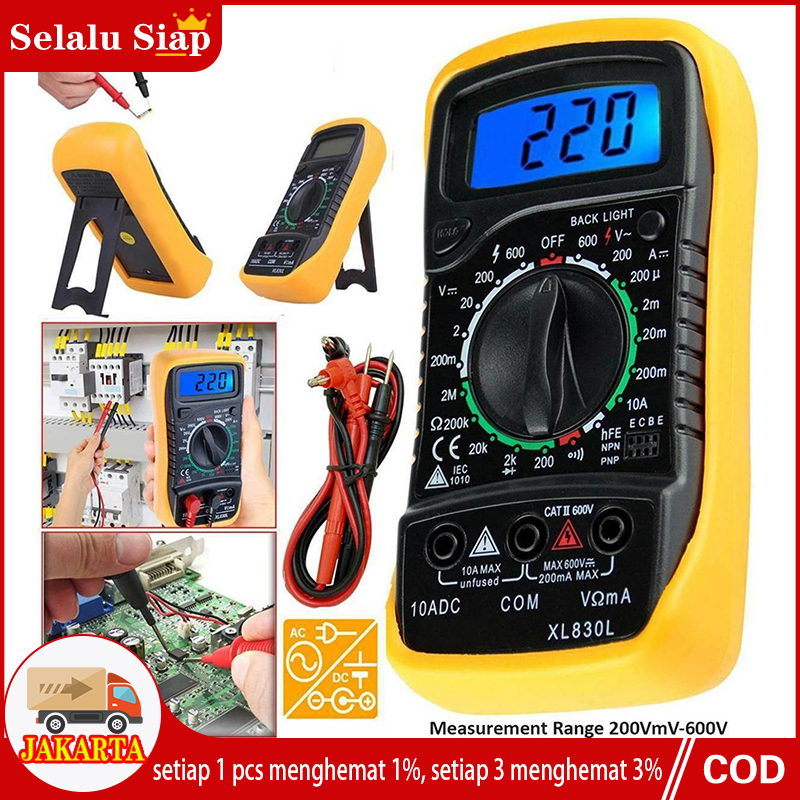 (dalam Stok, Dikirim Dari Jakarta)Multimeter XL830L Portable LCD Digital Multimeter XL830L ...