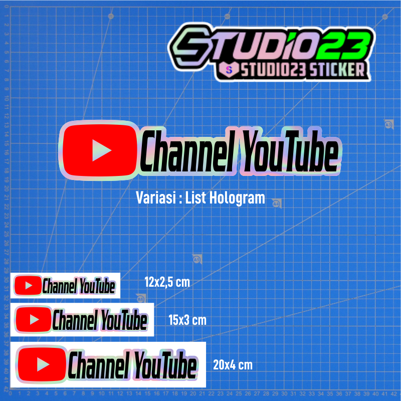 Stiker nama channel YouTube Custom Hologram | Lazada Indonesia