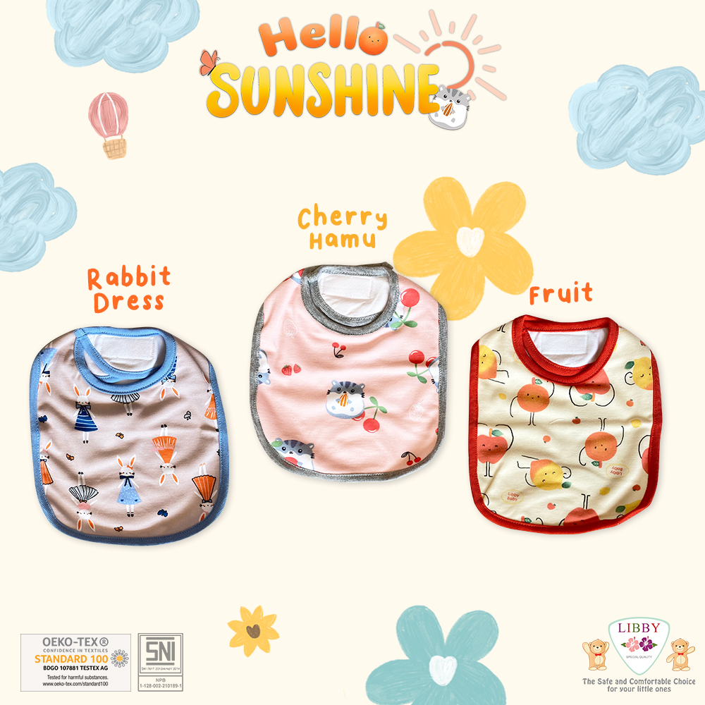 LIBBY Slaber Bayi Full Print Bib Baby (All Size) Perlengkapan Bayi Baru ...