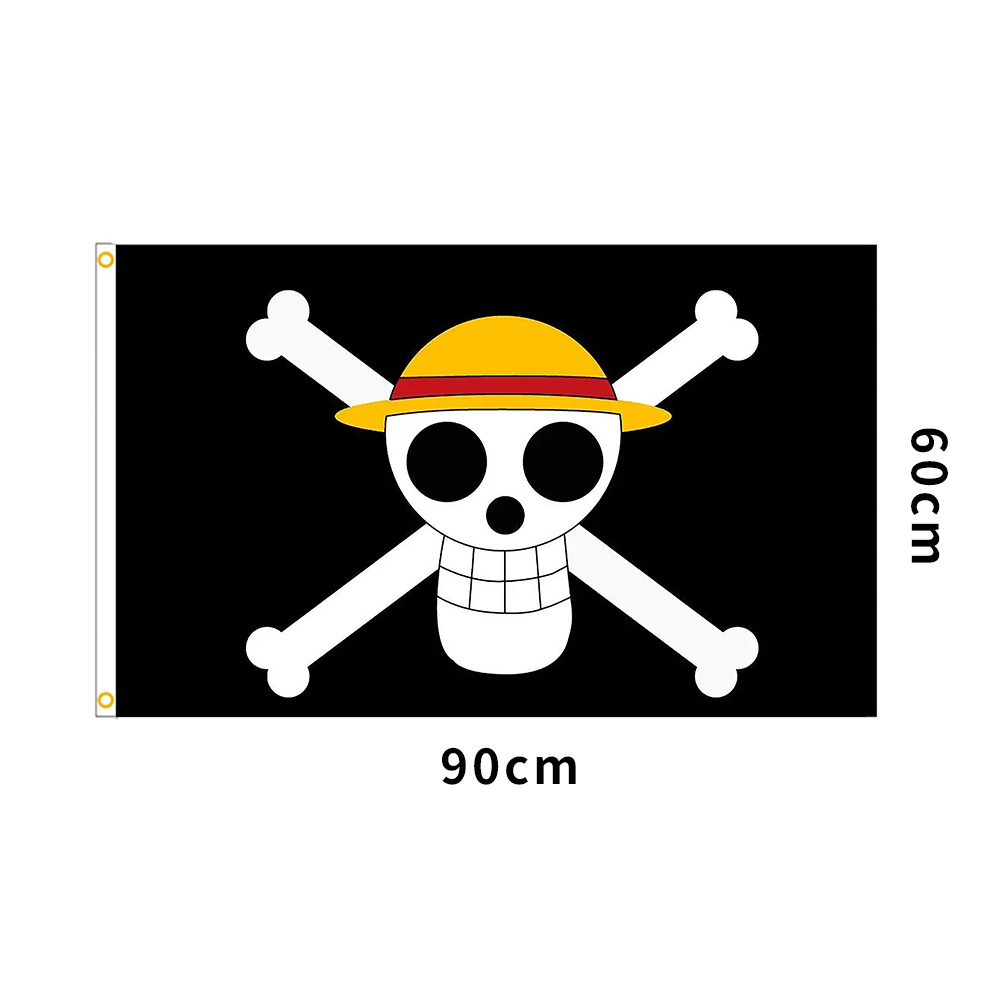 150*90cm Bendera One Piece Bendera Bajak Laut One Piece Luffy Besar ...