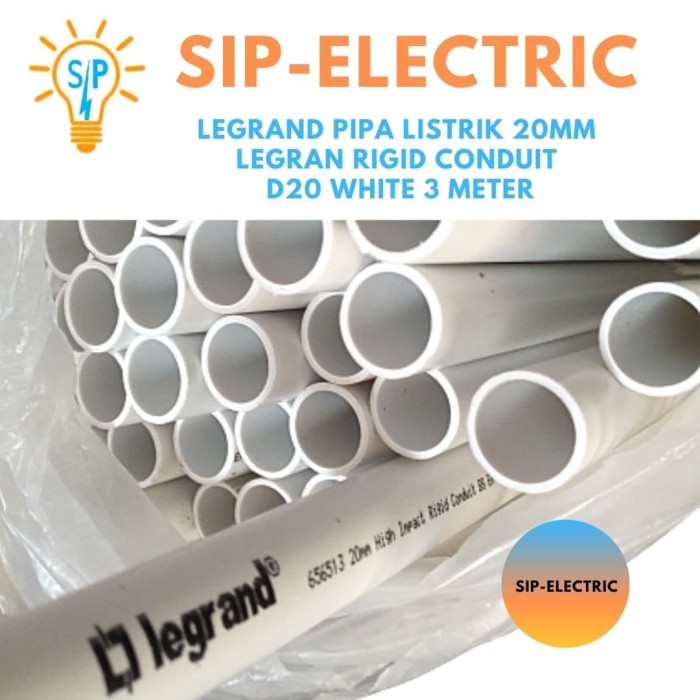 LEGRAND PIPA LISTRIK 20MM / LEGRAN RIGID CONDUIT D20 WHITE 3 METER ...