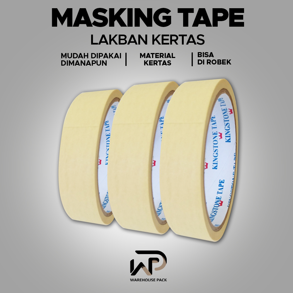 Lakban Kertas | Masking Tape 1 inch | Kertas Lem | Solasi | Isolatip ...