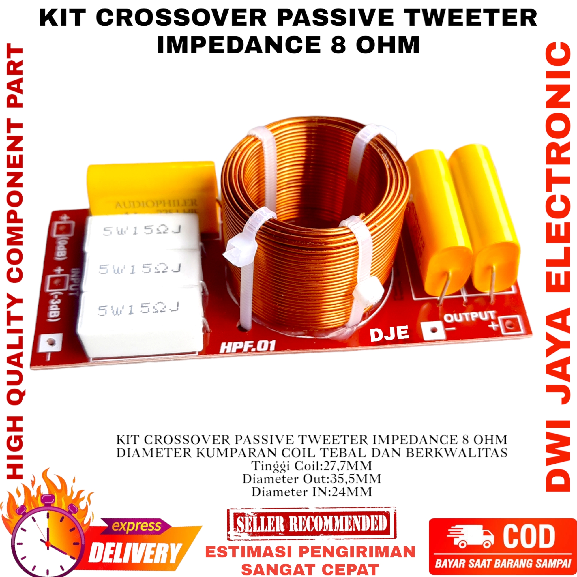 KIT CROSSOVER PASSIVE TWEETER IMPEDANCE 8 OHM | Lazada Indonesia